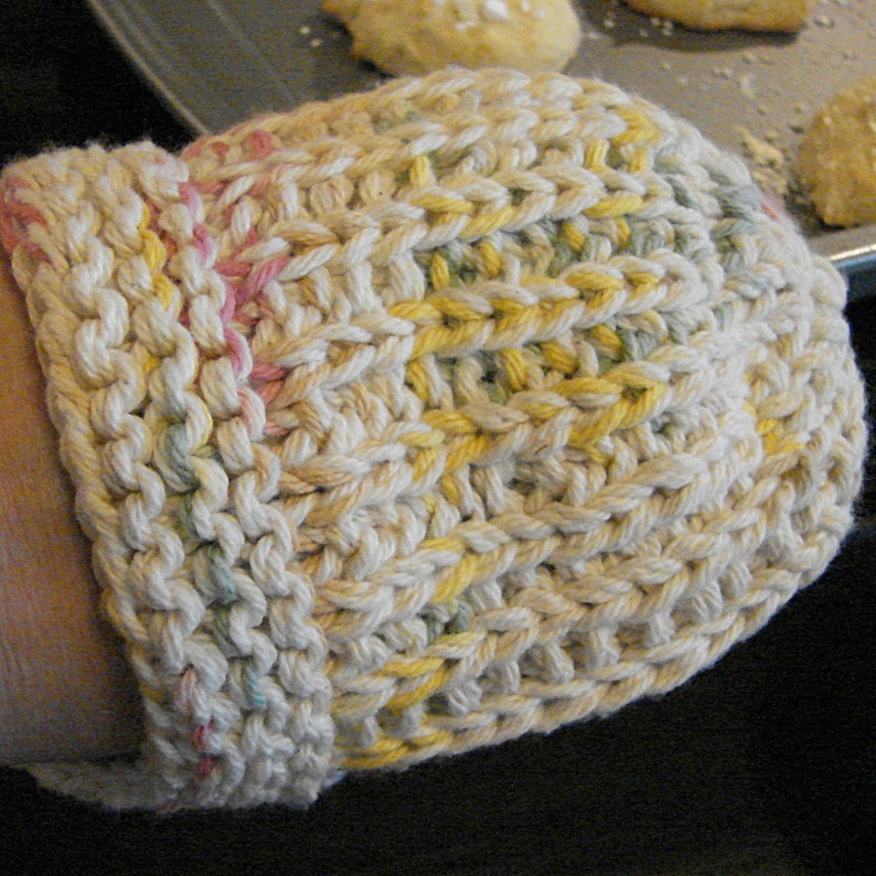 Pattern for Oven Hot Mitt, Pot Holder, Cotton Yarn, Kitchen Potholder ...