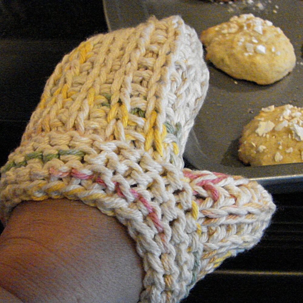 Pattern for Oven Hot Mitt, Pot Holder, Cotton Yarn, Kitchen Potholder ...