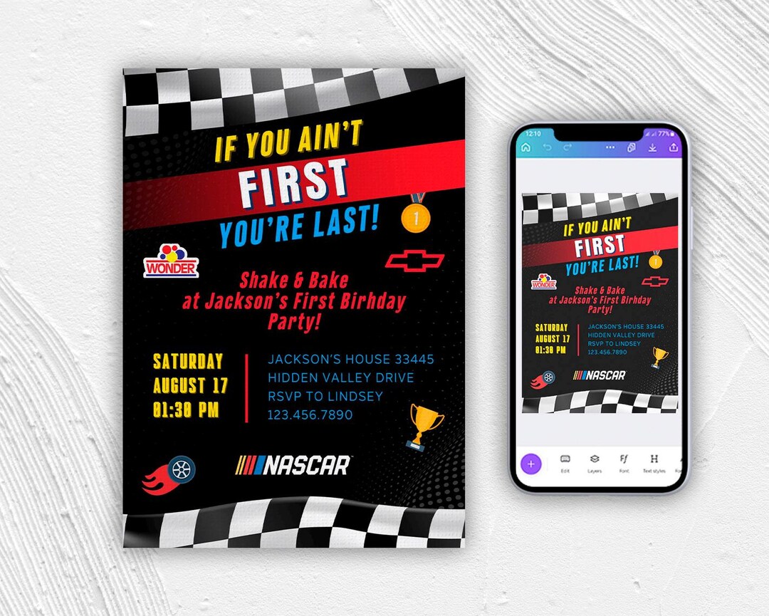 Nascar Party, Shake N Bake Birthday, Ricky Bobby, Boy Racing Invitation ...