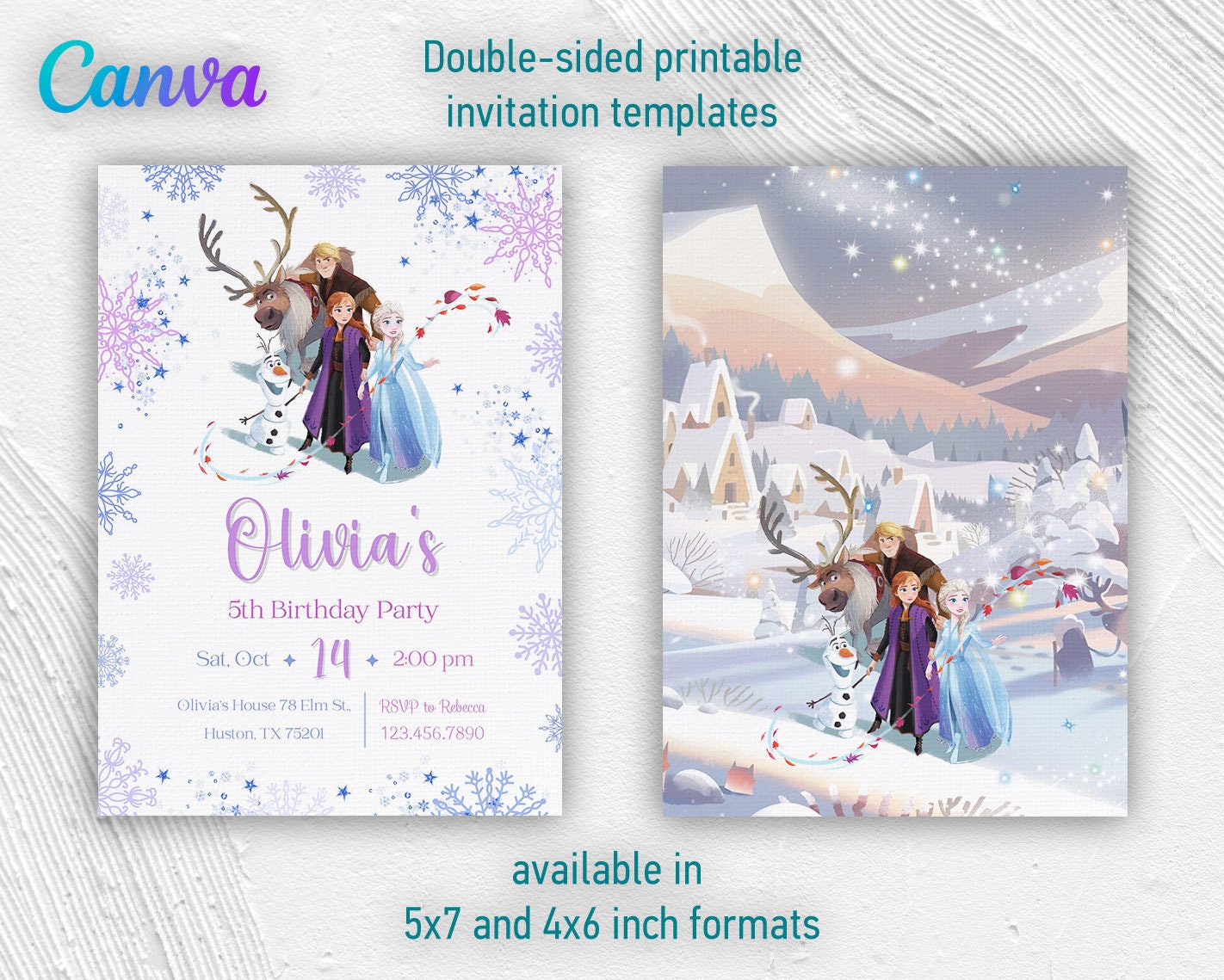Princess Elsa Invite, Frozen Anna Invite Template, Girl Birthday ...