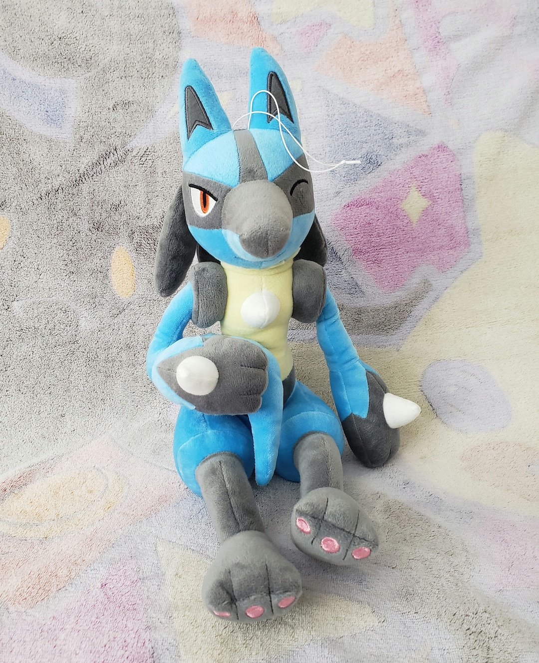 Pocket Monster Pokemon Lucario Look at My Tail Sitting Big Plush - Etsy