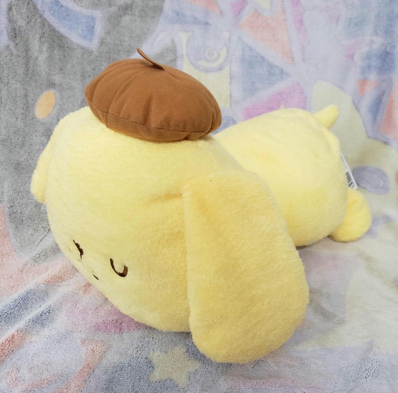 Pompompurin Sanrio Very Big Lying Down Sleepy Nesoberi Soft Cute Plush ...