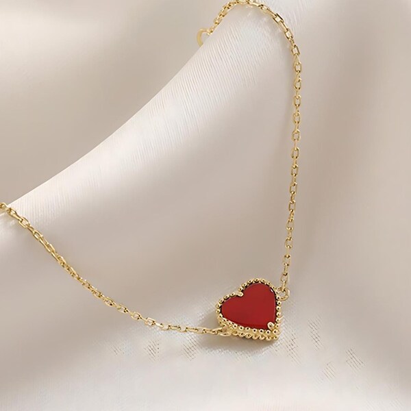 Red Heart Bracelet - Etsy