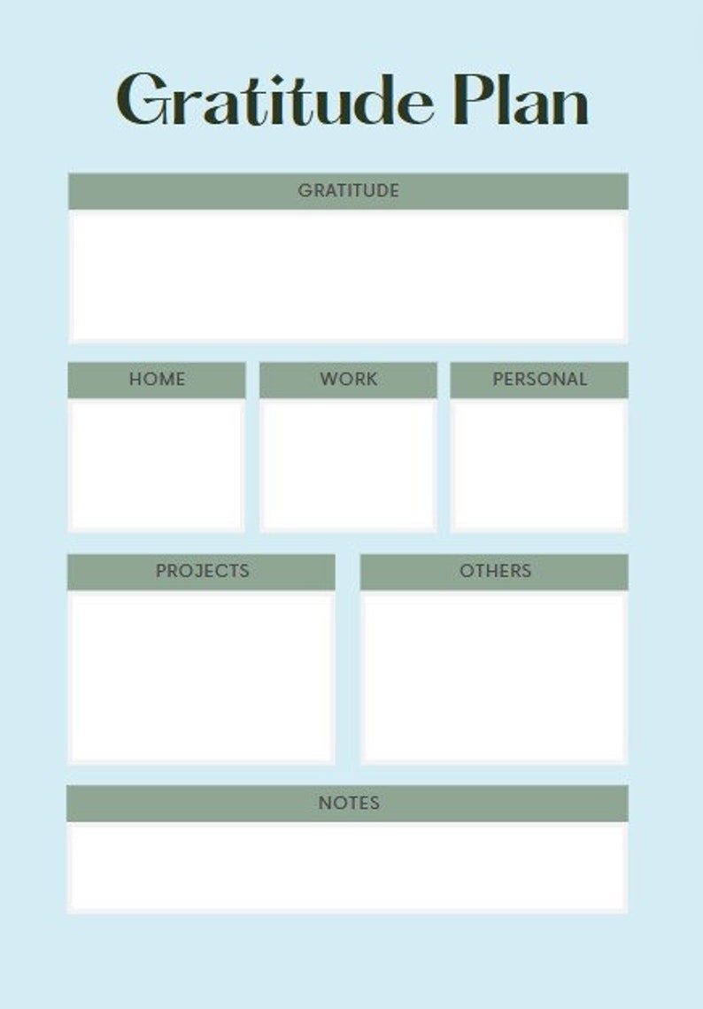 Printable Gratitude Journal Template - Daily, Weekly, Monthly ...