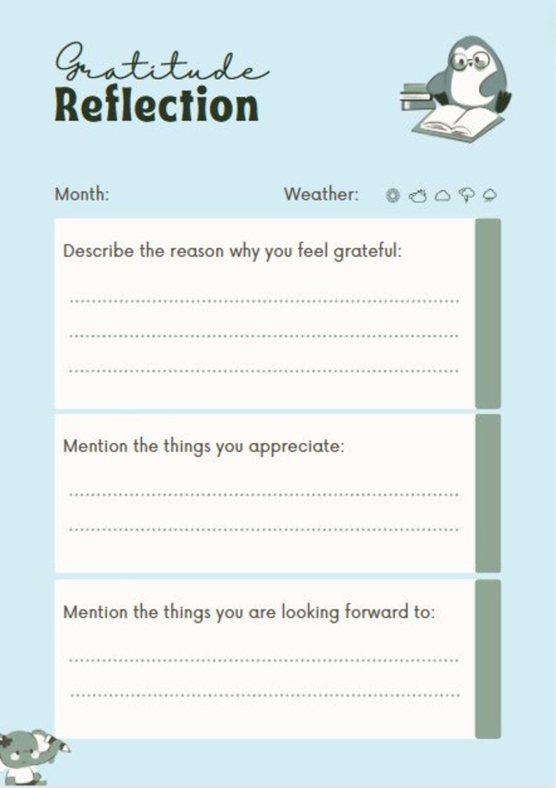 Printable Gratitude Journal Template - Daily, Weekly, Monthly ...