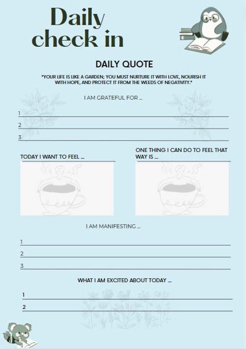 Printable Gratitude Journal Template - Daily, Weekly, Monthly ...