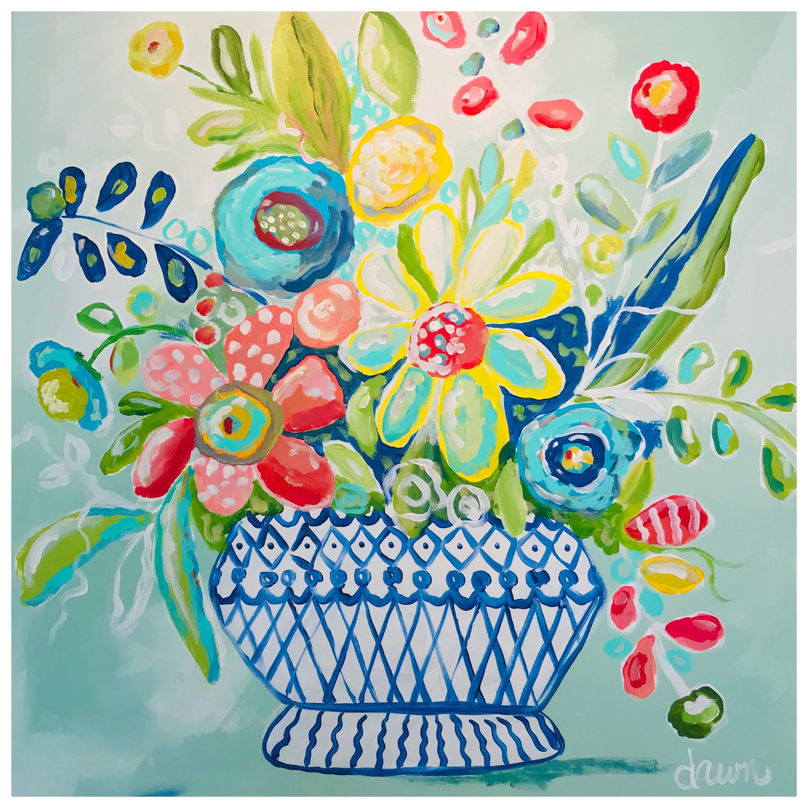 Fine Art Print Floral Painting Colorful Floral Painting | Etsy