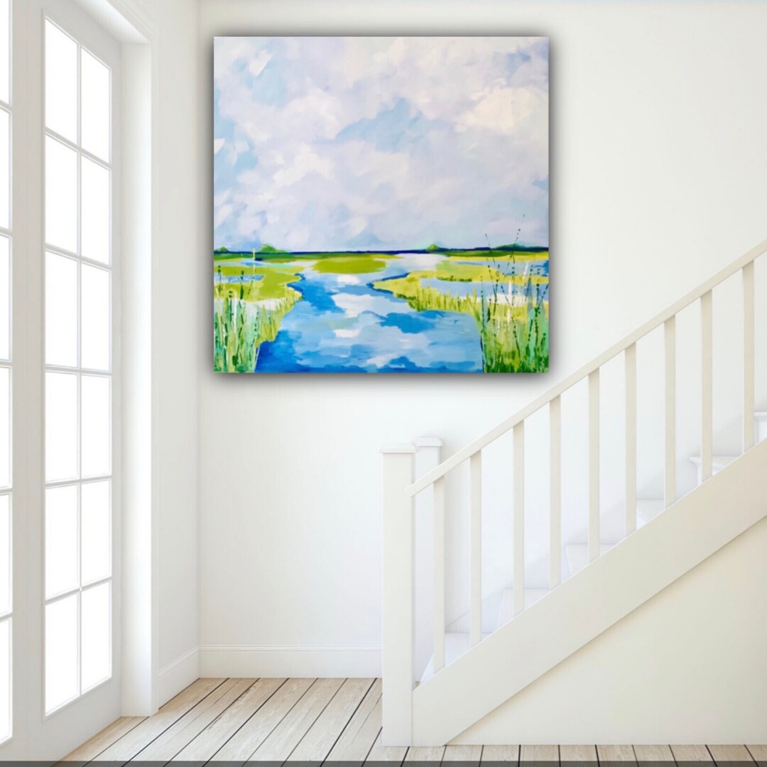 Marsh Painting, Fine Art Print, Abstract Painting, Colorful Painting ...