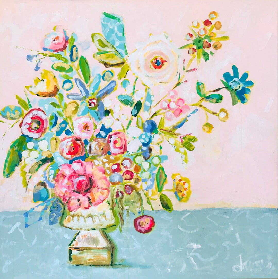 Floral Fine Art Print, Flower Print, Floral Painting, Flowers in Vase ...