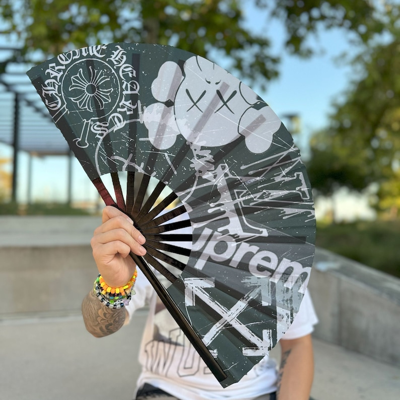 Hypebeast Rave Fan Hypebeast Inspired Rave Fan Hand Fan Festival Fan ...