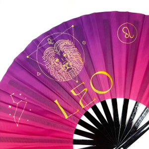 Leo Zodiac Rave Fan: Celestial Festival Hand Fan - Etsy