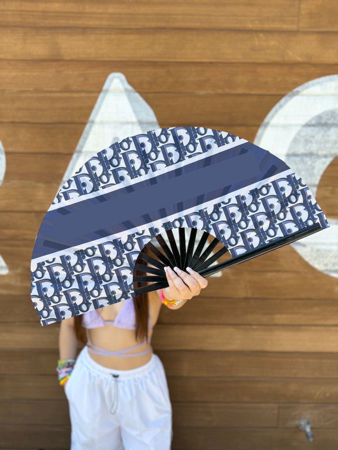 CD Rave Fan | Luxury Designer Inspired Hand Fan | Rave Fan | Festival ...