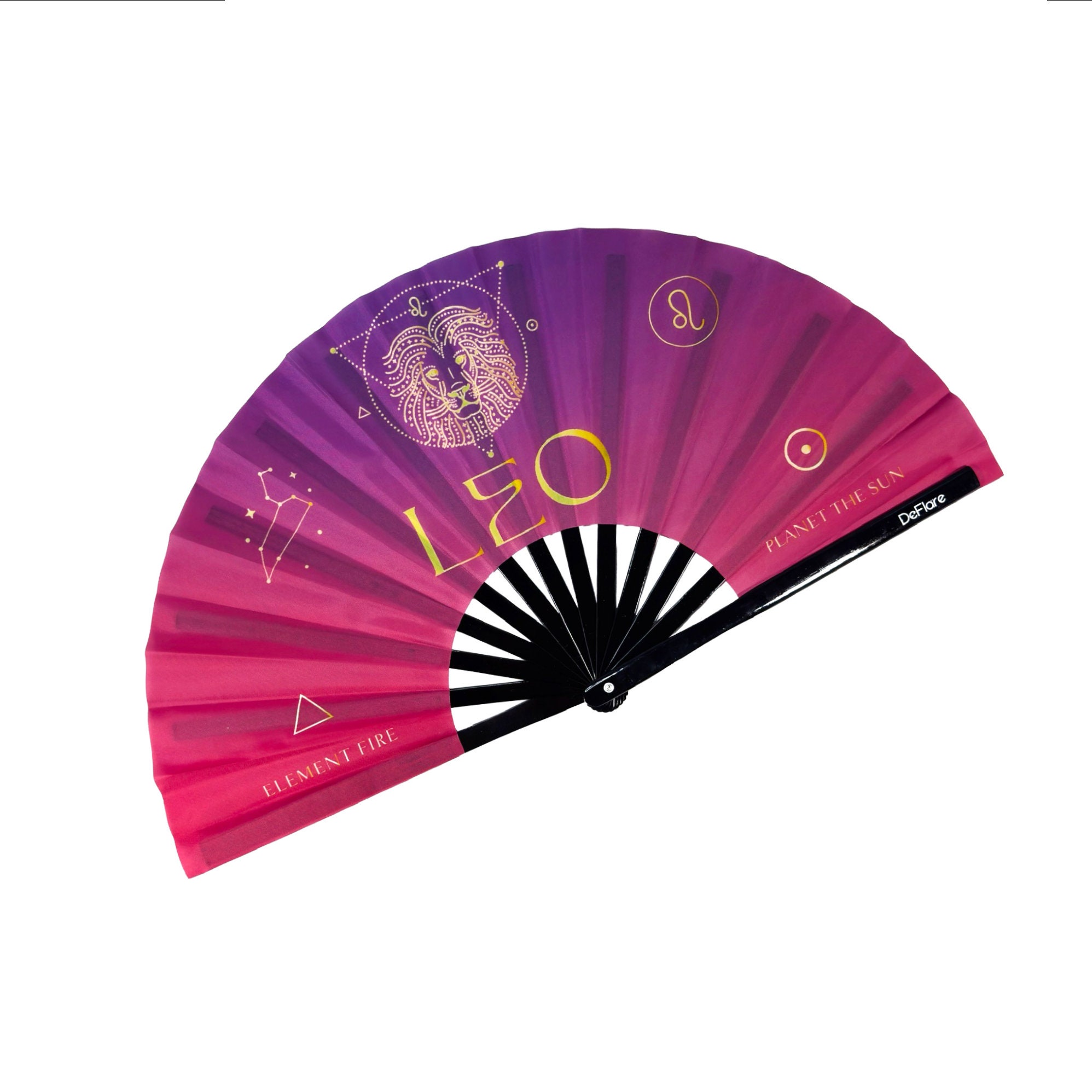 Leo Zodiac Rave Fan: Celestial Festival Hand Fan - Etsy