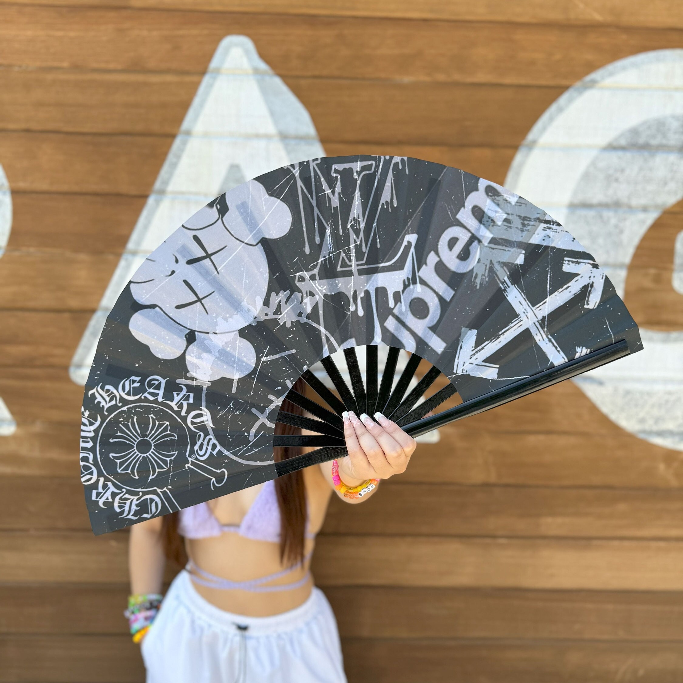 Hypebeast Rave Fan Hypebeast Inspired Rave Fan Hand Fan Festival Fan ...