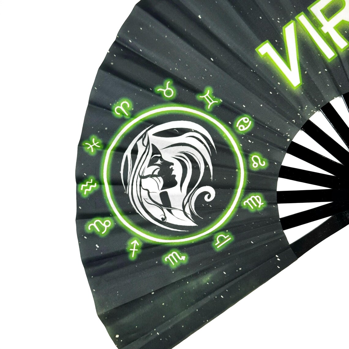 Virgo Rave Fan | Cosmic Zodiac Sign Fan | Astrology Rave Fan | Hand Fan ...