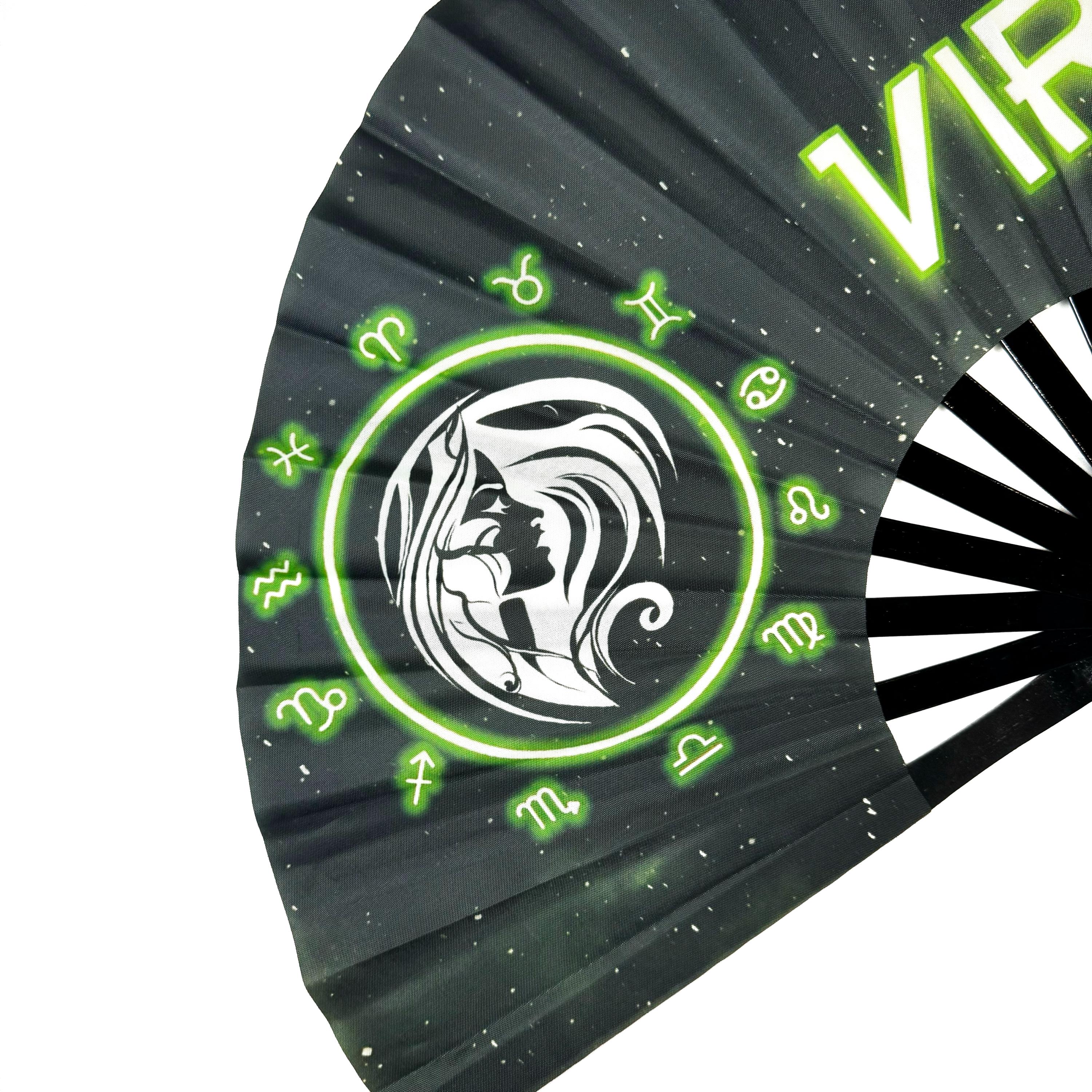 Virgo Rave Fan | Cosmic Zodiac Sign Fan | Astrology Rave Fan | Hand Fan ...