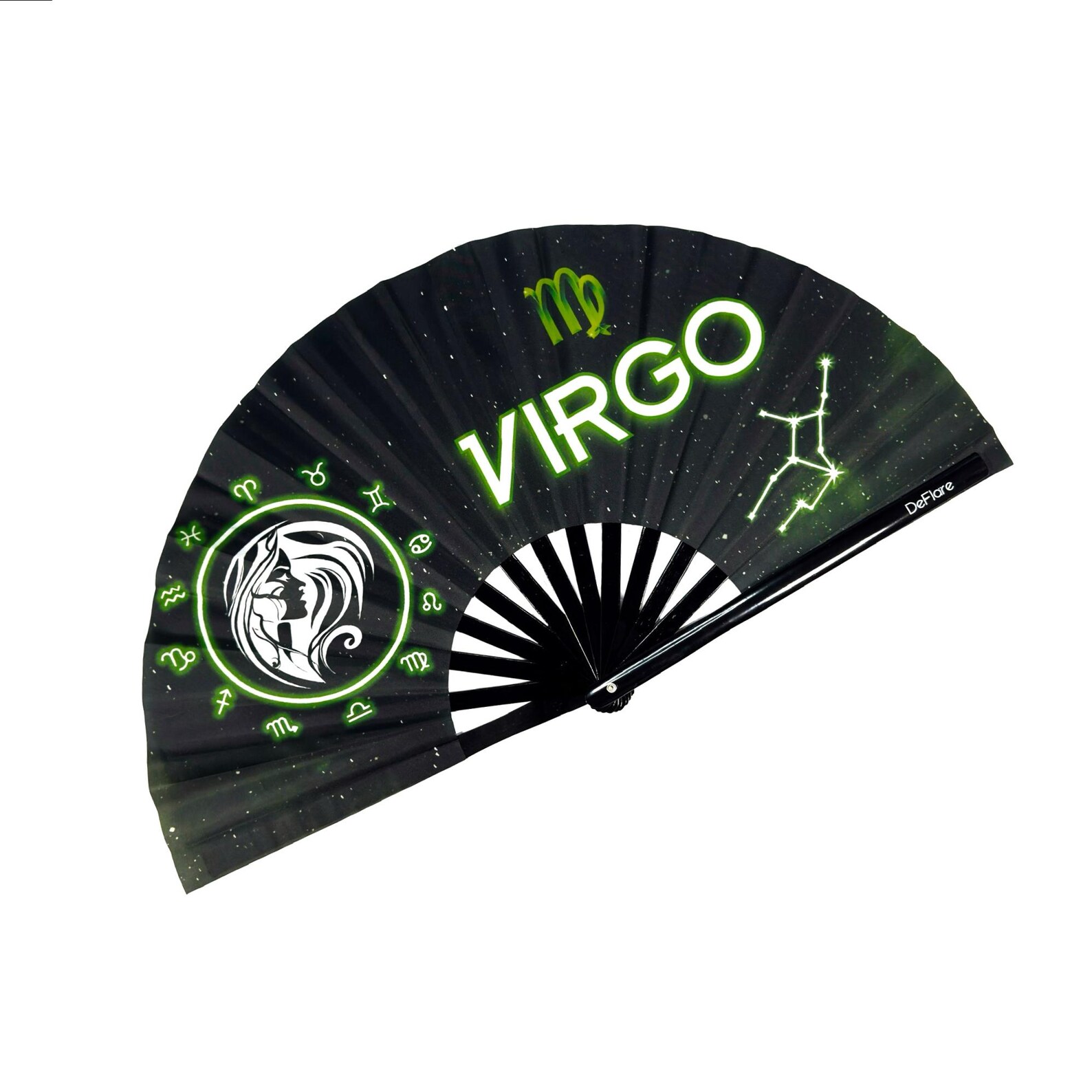 Virgo Rave Fan | Cosmic Zodiac Sign Fan | Astrology Rave Fan | Hand Fan ...