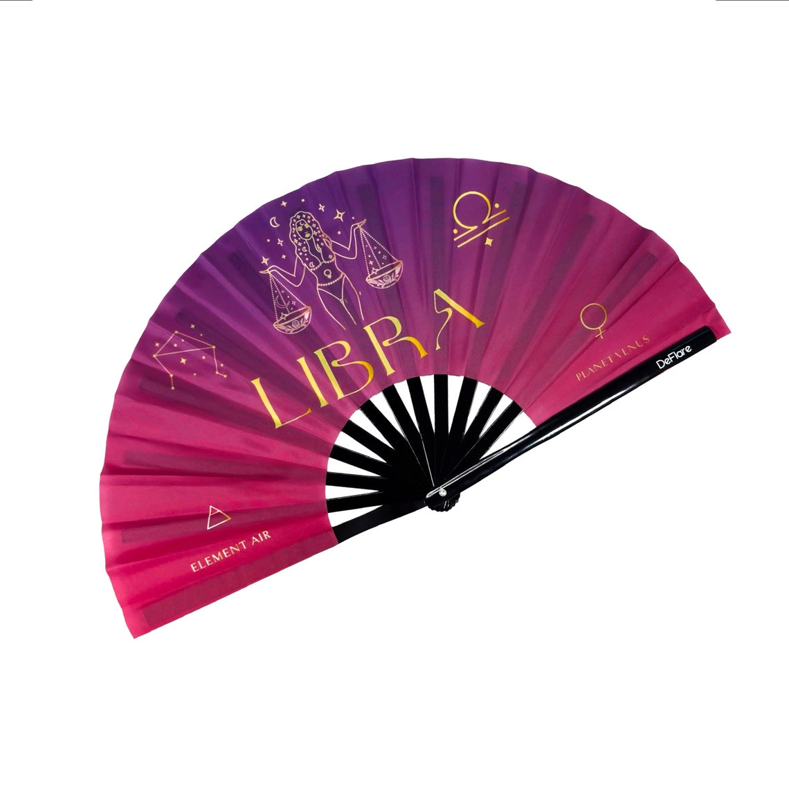 Libra Zodiac Rave Fan: Celestial Festival Hand Fan - Etsy