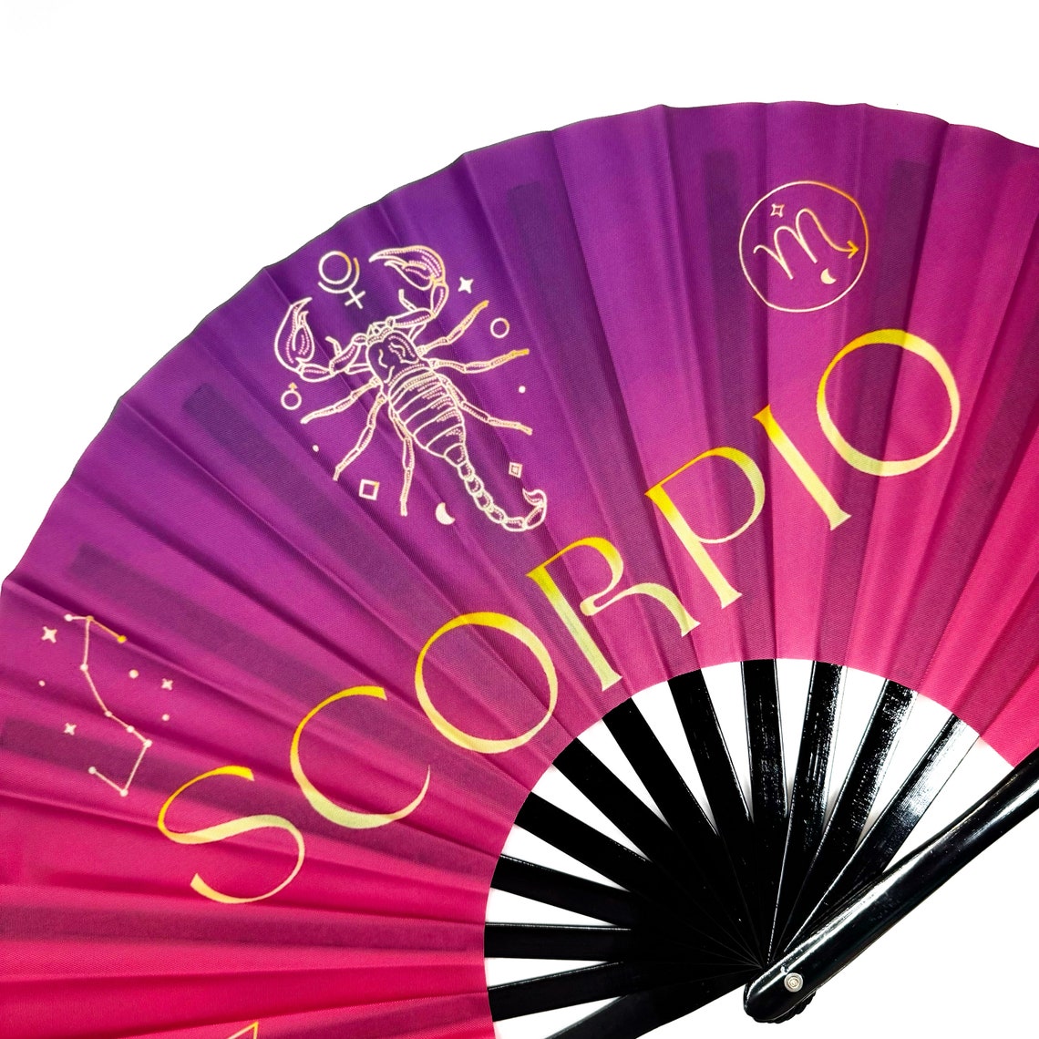 Scorpio Rave Fan Zodiac Sign Hand Fan Astrology Rave Fan Hand Fan Large ...