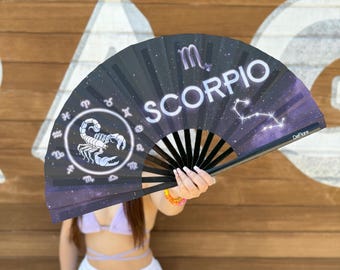 Scorpio Rave Fan | Zodiac Sign Hand Fan | Astrology Rave Fan | Hand Fan ...