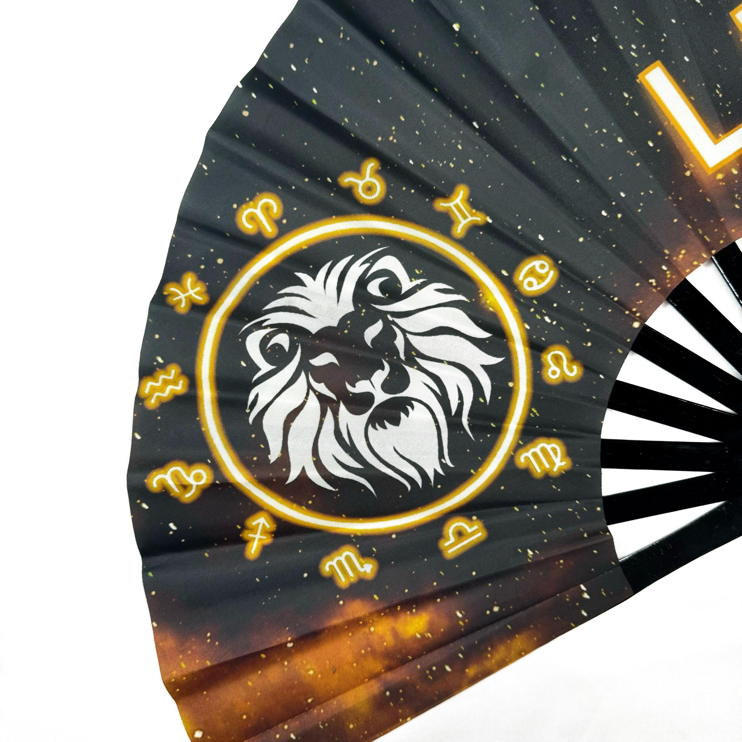 Leo Zodiac Rave Fan: Large Festival Hand Fan - Etsy