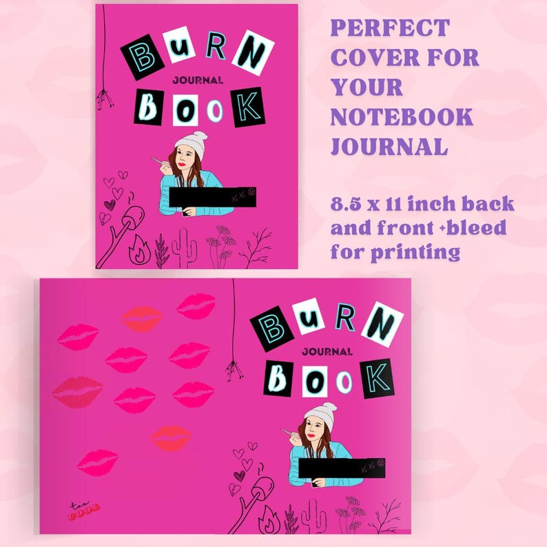 Burn Book Inspired Printable Journal Cover, PDF, PNG, Instant Download ...