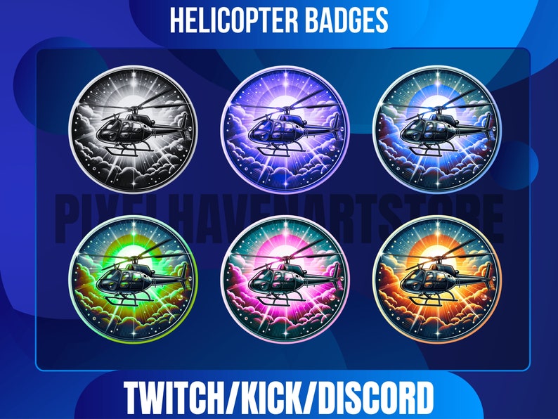 Twitch Helicopter Sub/bit Badges- Twitch Aircraft Badges - Suitable for ...