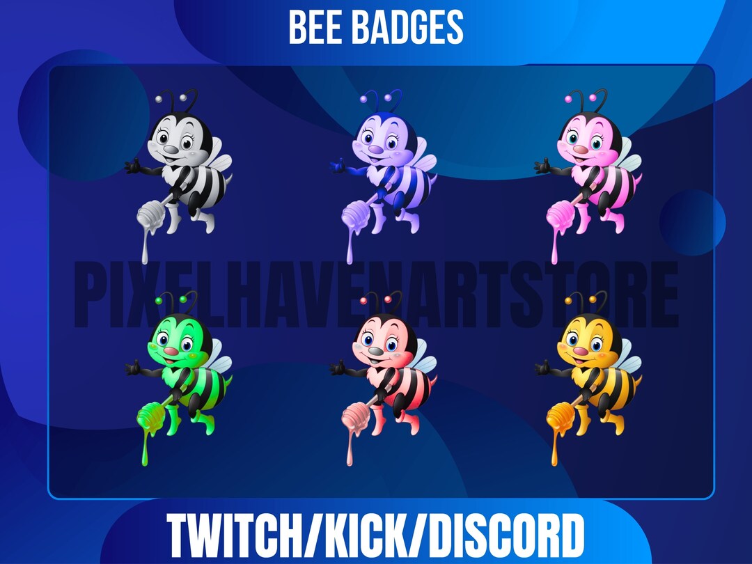 Cute Bee Twitch Sub Badges Pack Gaming & Streaming Insect-themed Badges ...