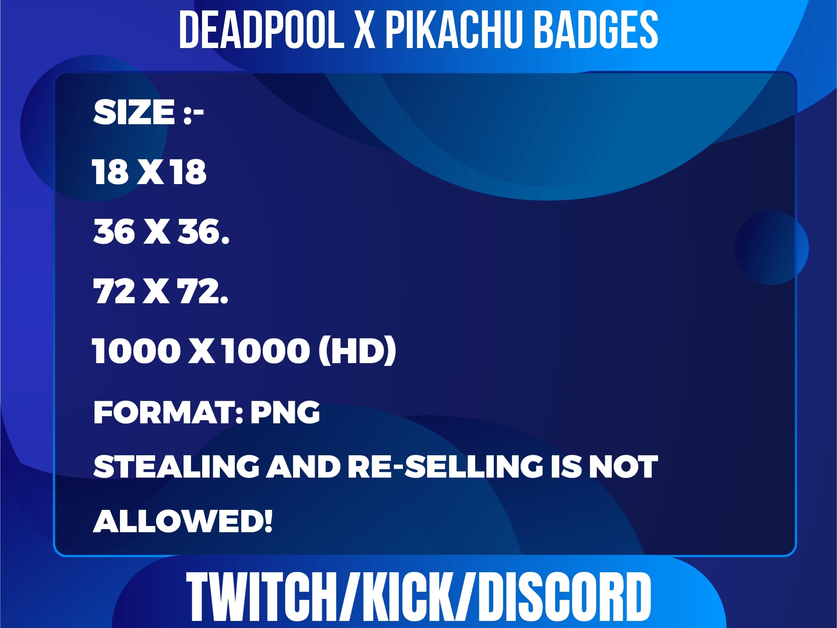 Dead-pool X Pika-chu Twitch Badges | Stream Badges | Anime-themed ...