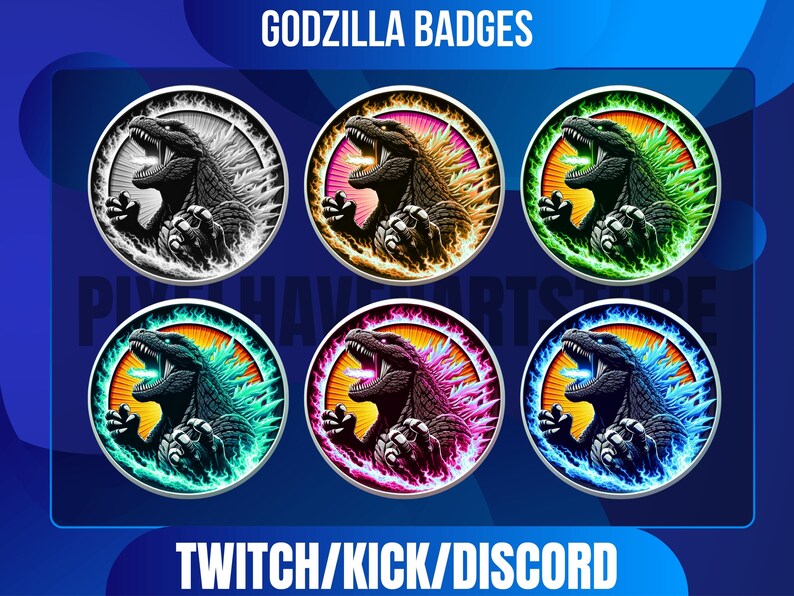 God-zilla Sub Badge Twitch Anime Badges Stream Badges Ready to Enhance ...