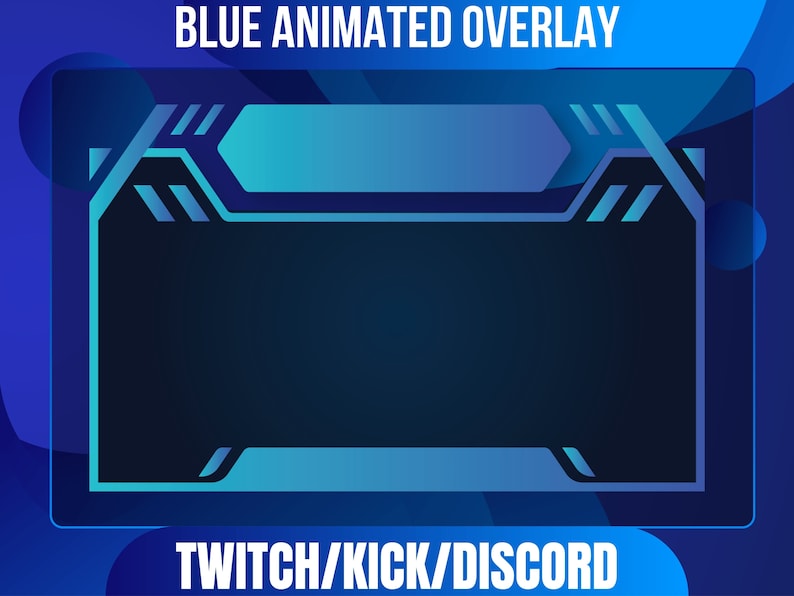 Blue Animated Stream Overlay Pack | Animated Webcam Overlay | Stream ...