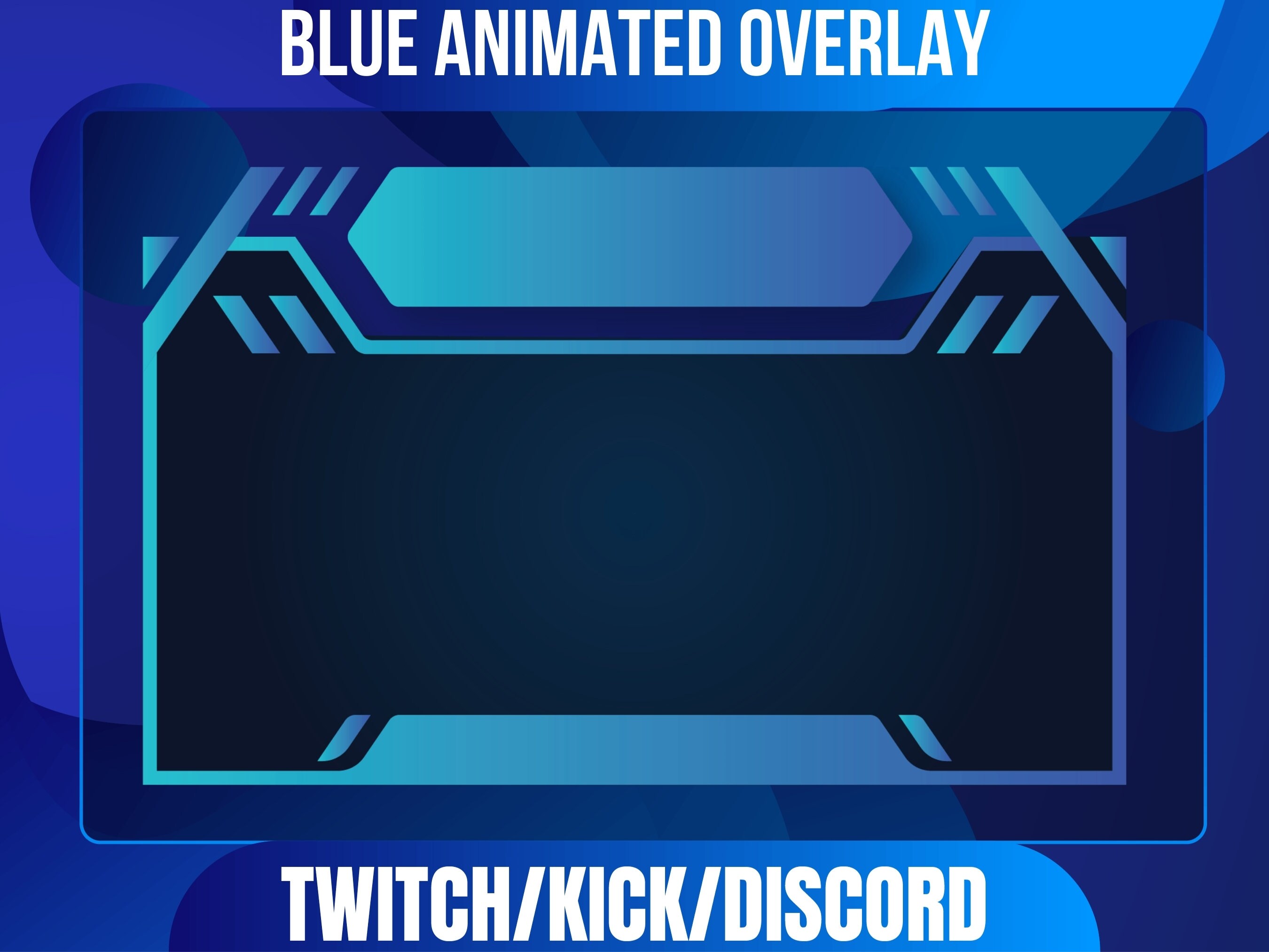 Blue Animated Stream Overlay Pack | Animated Webcam Overlay | Stream ...