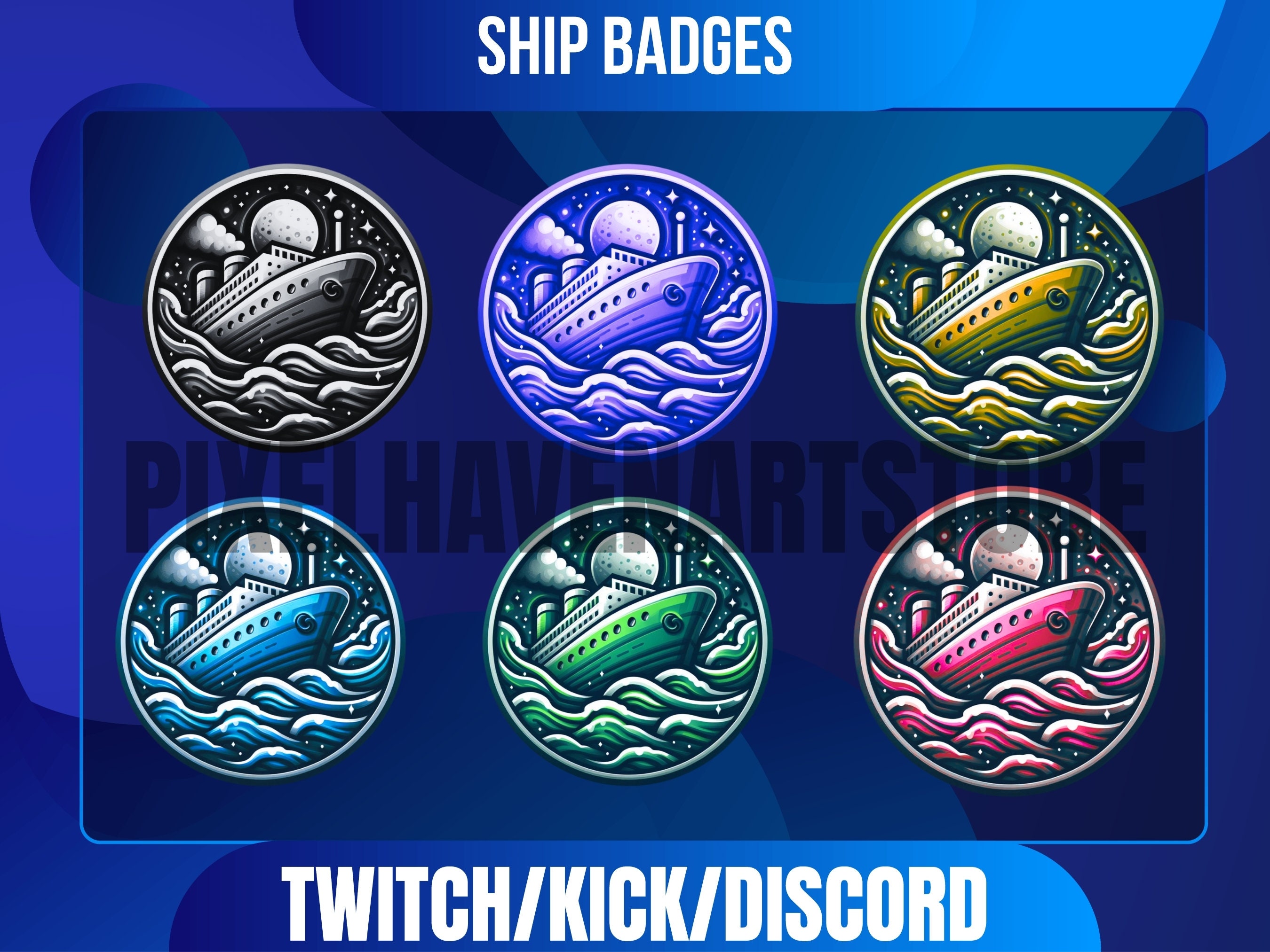 6 Kawaii Ship Sub/bit Badges for Twitch Discord Badges PNG Transparent ...