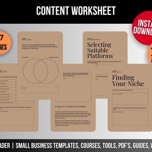 Content Creators Worksheet for Small Business With Private Label Rights ...