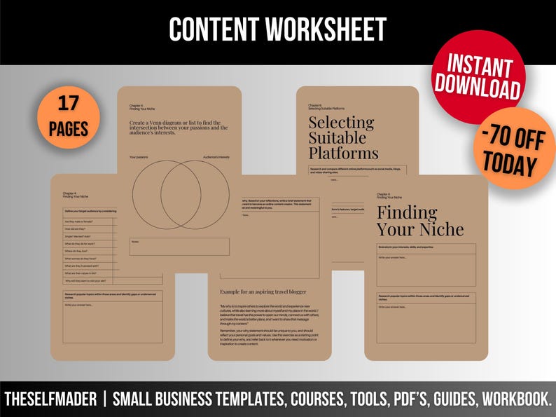 Content Creators Worksheet for Small Business With Private Label Rights ...