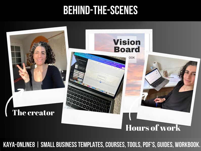 Vision Board Canva Template, PLR for Small Business, Printable Planner ...