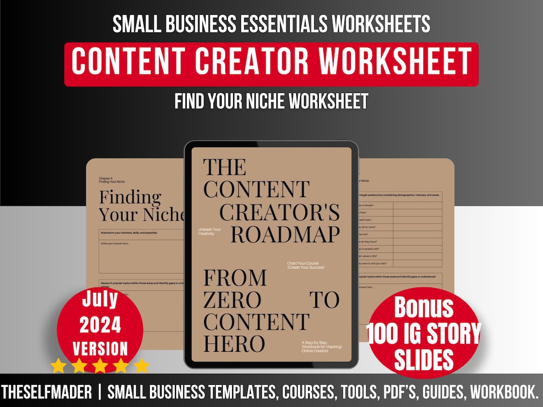Content Creators Worksheet for Small Business With Private Label Rights ...