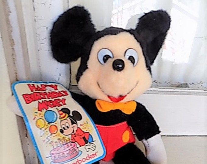 Vintage Mickey Mouse Knickerbocker Birthday Plush With Tags - Etsy