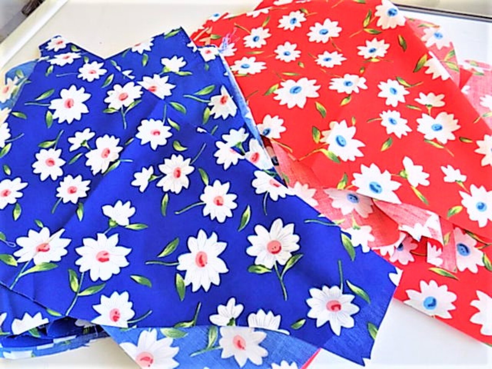 Vintage Cotton Floral Flower Fabric Scrap Lot - Etsy