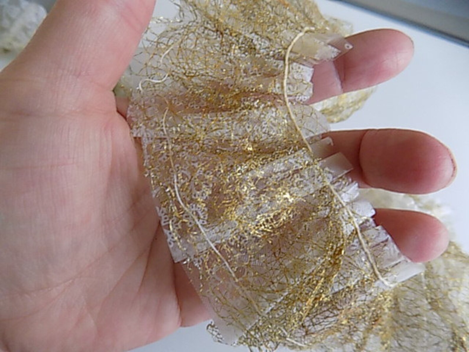 Vintage Plastic and Gold Mesh Trim Craft Repurpose - Etsy