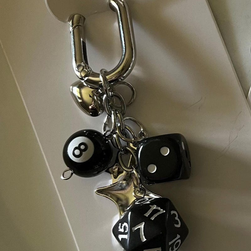 Black 8 Ball Bag Charm - Etsy