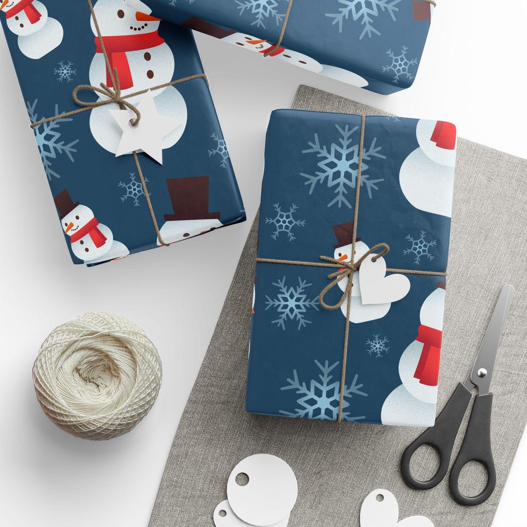 Snowman Wrapping Paper Christmas Wrapping Paper Wrapping Paper ...