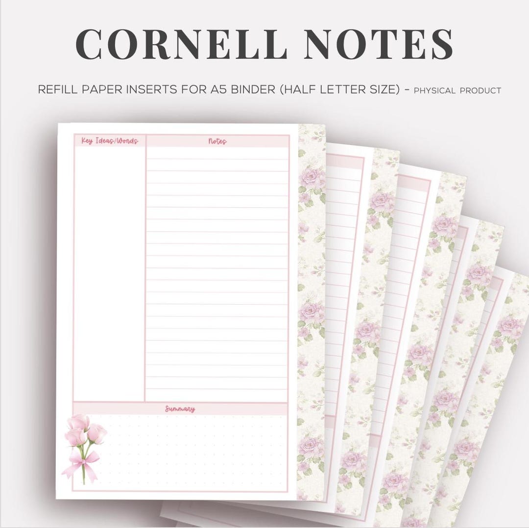 Cornel Notes A5 Refill Pack A5 Binder A5 Binder Inserts A5 Binder ...