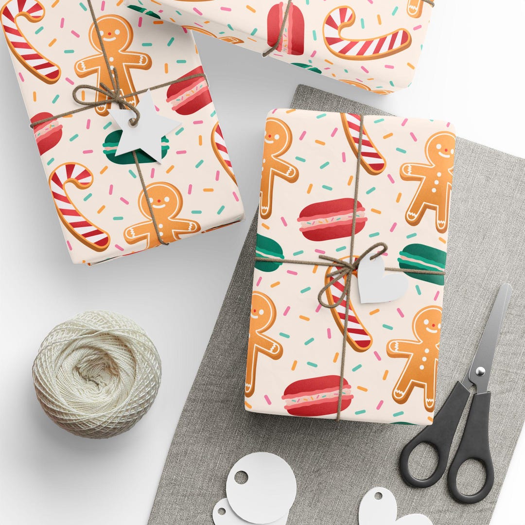 Gingerbread Wrapping Paper Christmas Wrapping Paper Wrapping Paper ...