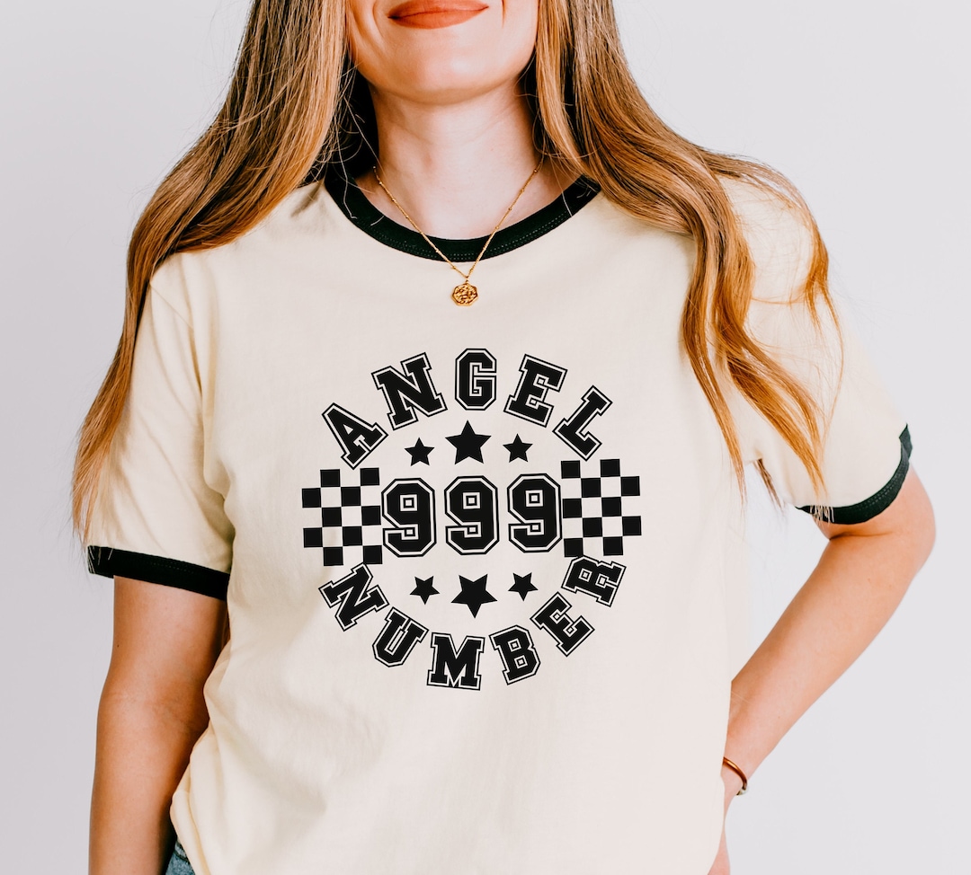 999 Ringer Tee Angel Numbers Angel Number Ringer Tees Spiritual Shirt ...