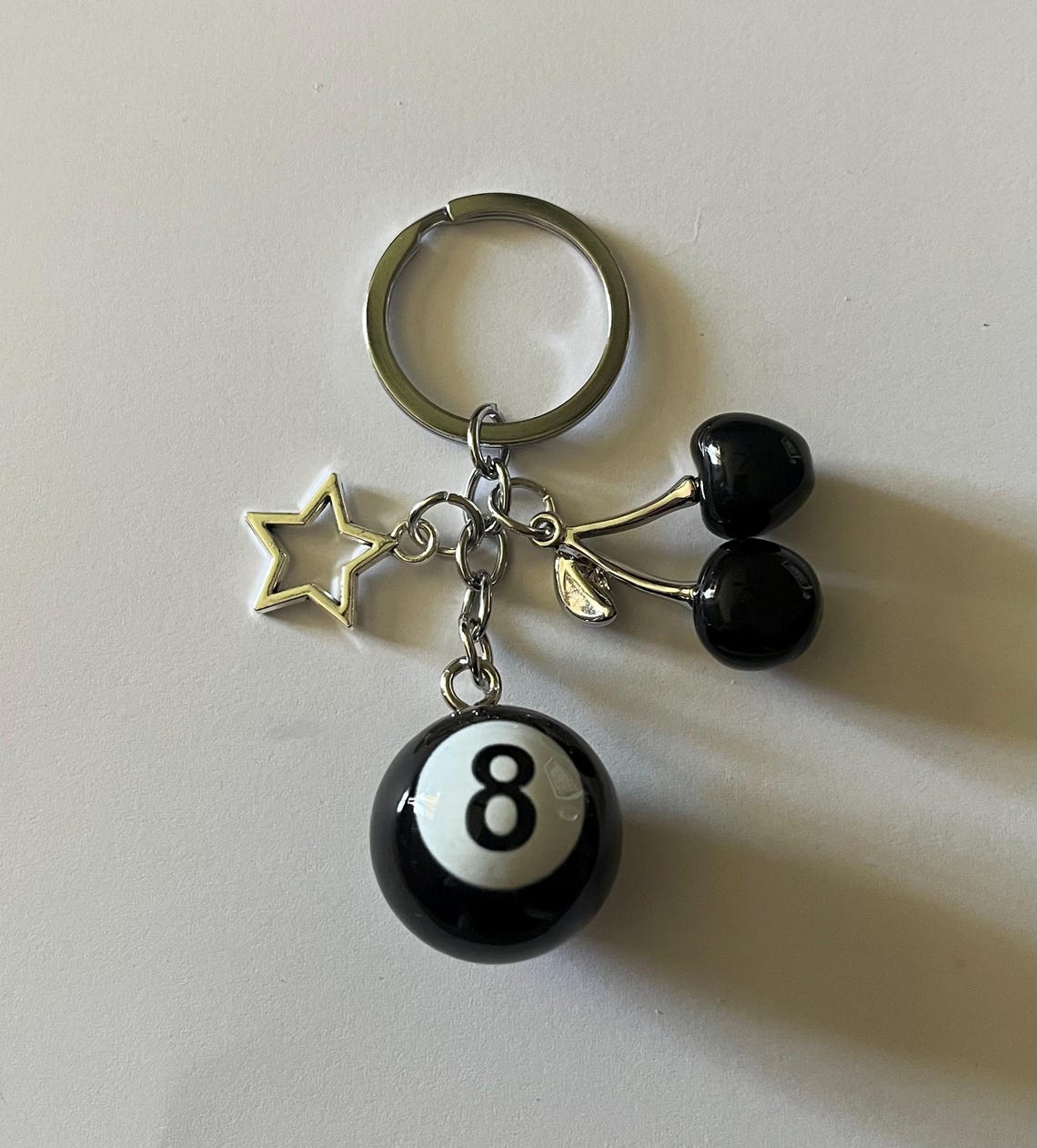 Cherry Keychains 8 Ball Keychain Cute Keychain Aesthetic Keychain Bag ...