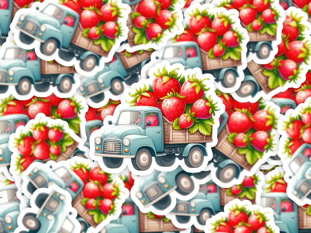 Strawberry Sticker Strawberry Stickers Fruit Stickers Fruit Sticker ...