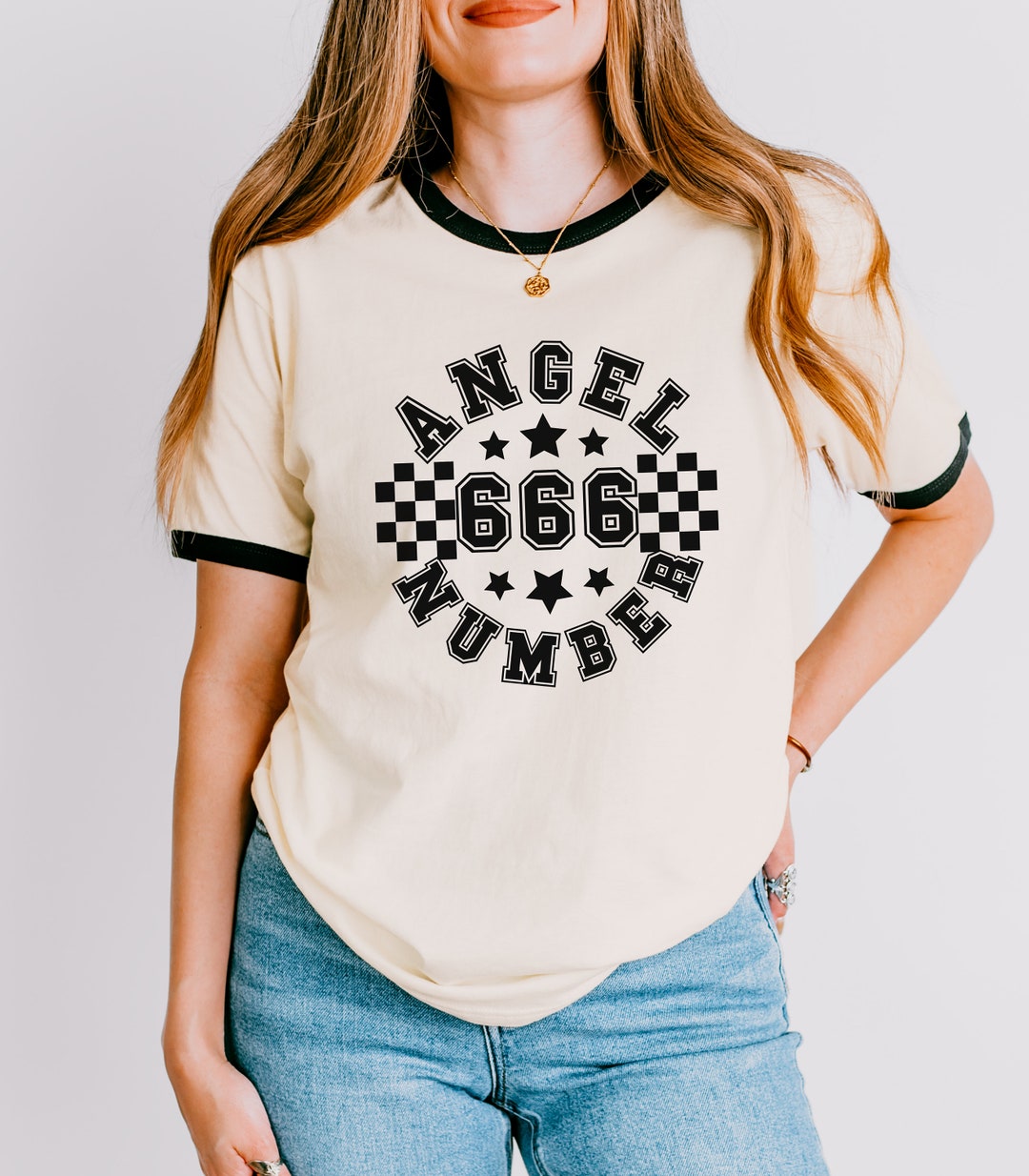 666 Ringer Tee Angel Numbers Angel Number Ringer Tees Spiritual Shirt ...