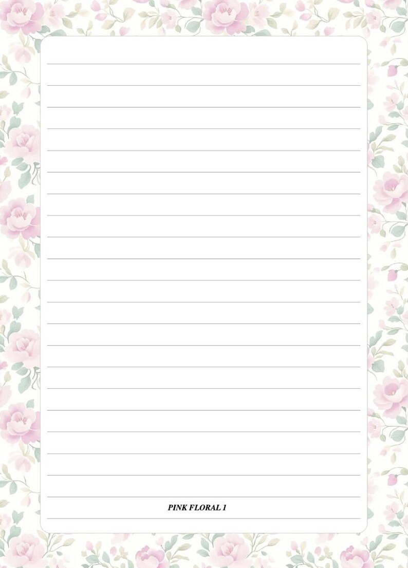 A5 Pink Floral Lined Paper Refill: Planner Binder Inserts - Etsy