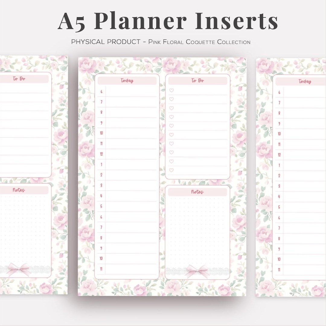 A5 Planner Inserts A5 Binder Inserts A5 6 Ring Refills A5 Refills A5 A5 ...